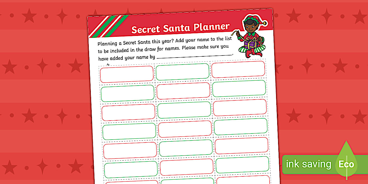 Secret Santa Planner Template | Christmas Activities