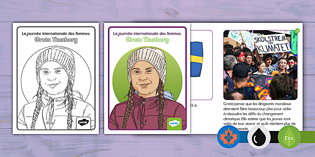 International Women's Day Easy Reader Greta Thunberg French