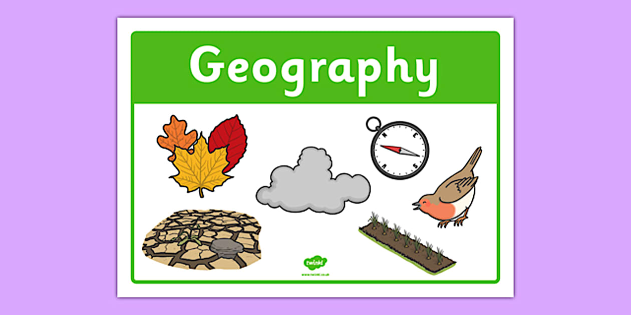 Cursive Geography Classroom Area Sign (professor feito)