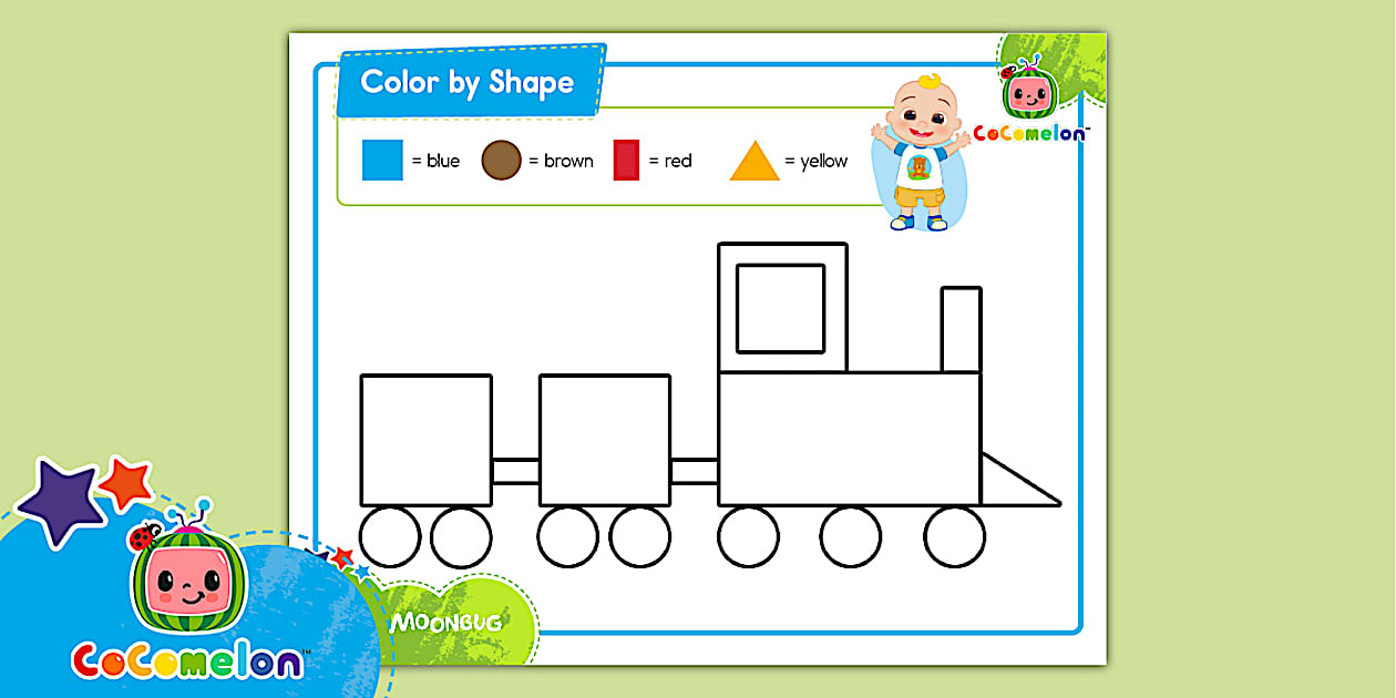 FREE! - CoComelon: Color by Shape Worksheet (Teacher-Made)
