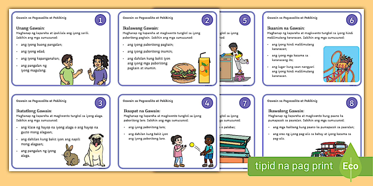 Gawain sa Pagsasalita at Pakikinig | Philippines | Twinkl