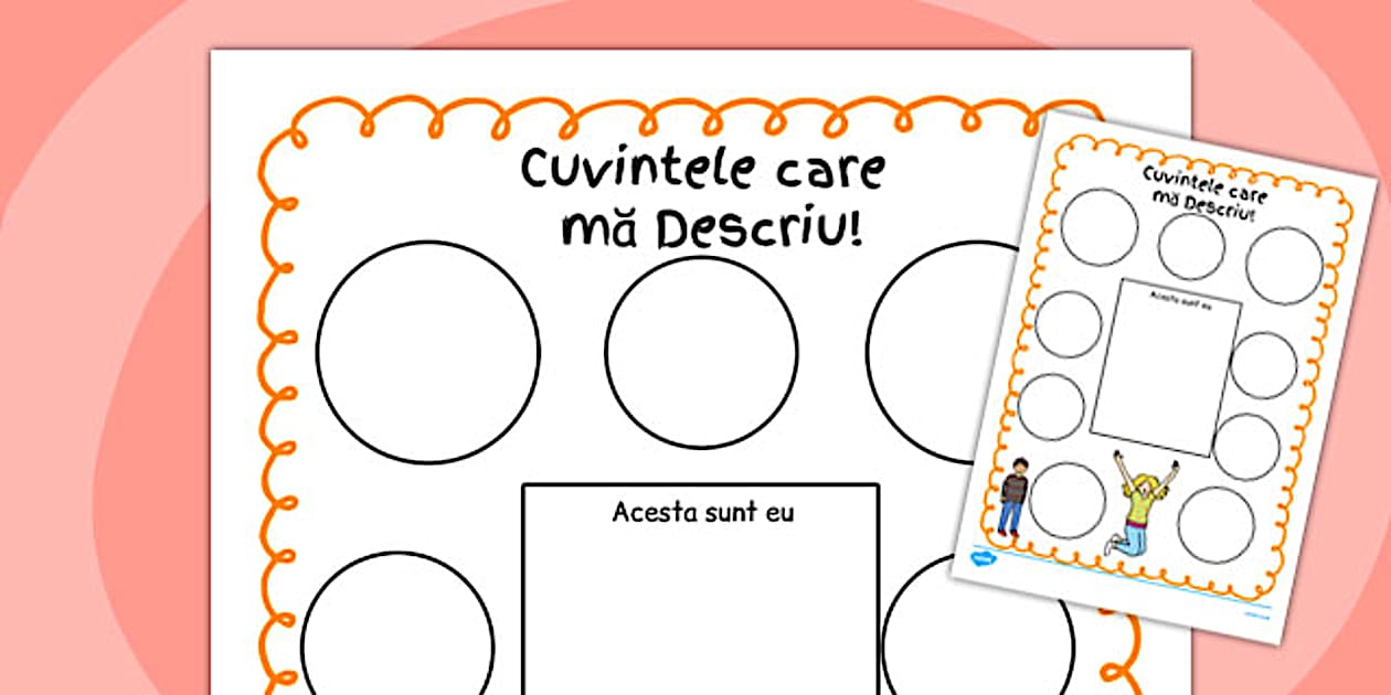 Black and White Cuvinte care mă descriu - Fișă de scriere