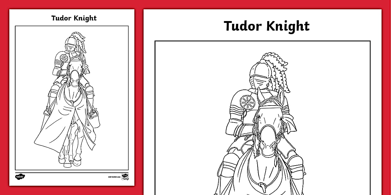 Tudor Knight Colouring Sheet (teacher made) - Twinkl
