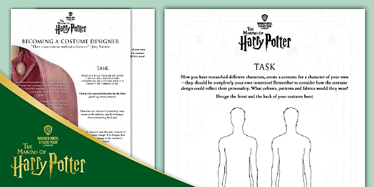 FREE! - Harry Potter Costume Design Activity Sheet - Twinkl