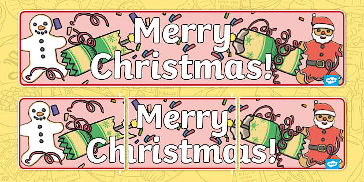 Merry Christmas Banner (teacher made) - Twinkl
