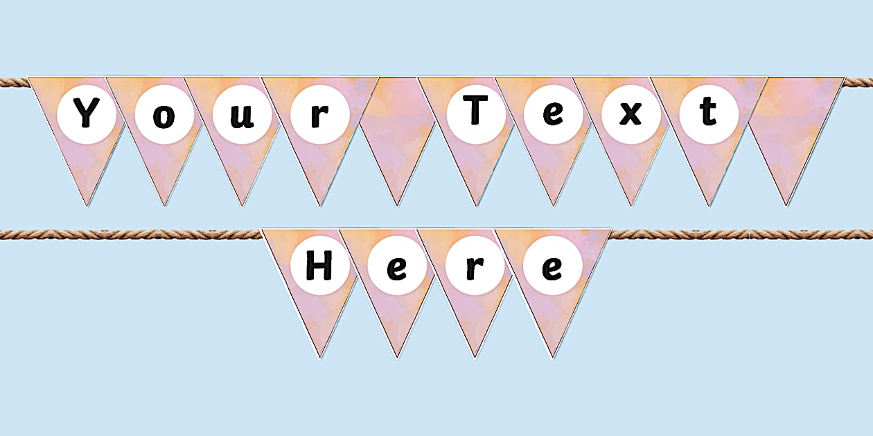Editable Circle Purple Orange Watercolour Bunting - Twinkl