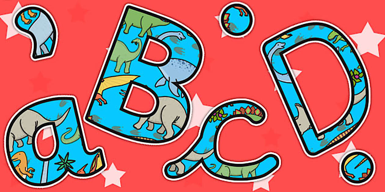 Dinosaur Themed Size Editable Display Lettering - dinosaurs