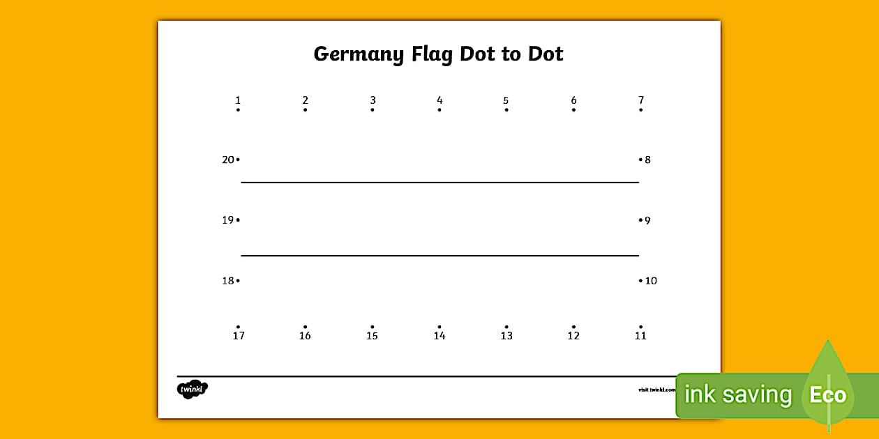 Germany Flag Dot to Dot Worksheet - Twinkl