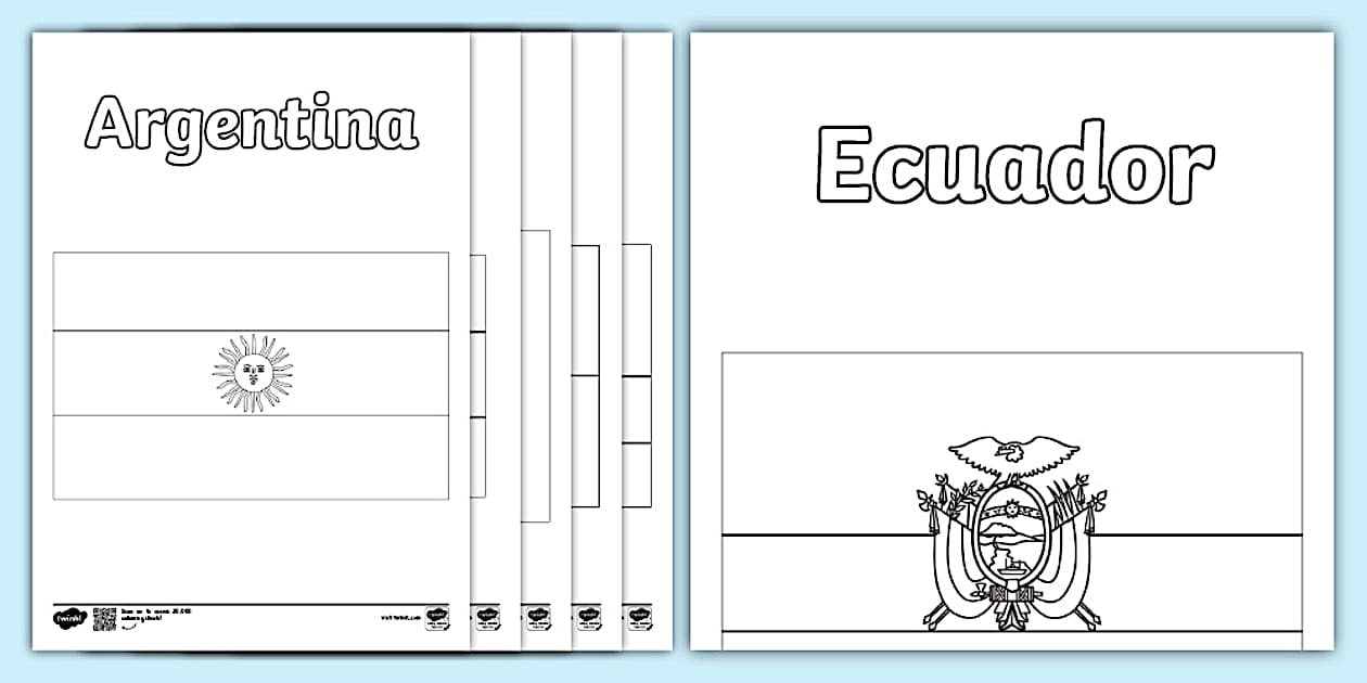 Flags of South America Colouring Pages - Twinkl