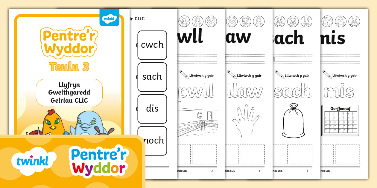 Pentre'r Wyddor Teulu 3: Llyfryn Gweithgaredd Geiriau CLlC