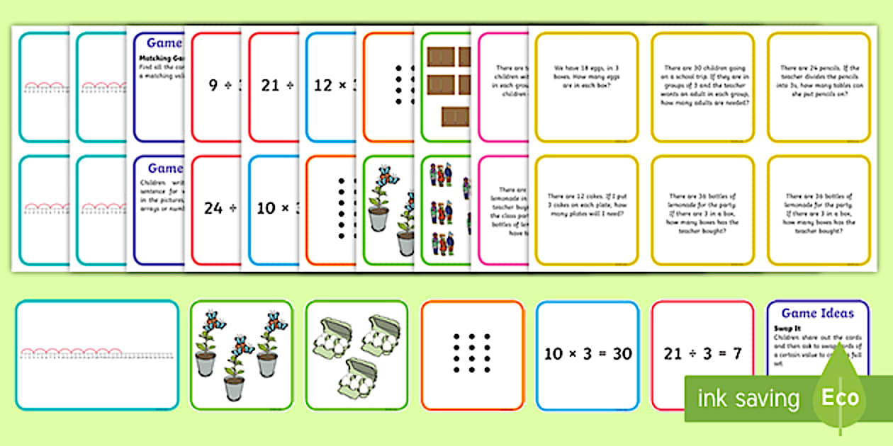 Times and Divide Card Games x3 (teacher made) - Twinkl