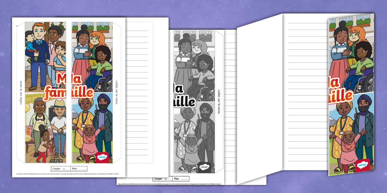 * NEW * Modèle d'écriture en pliage : Ma famille - Twinkl