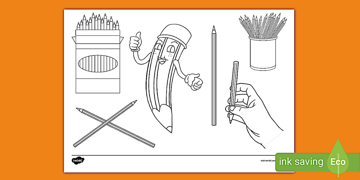 Pencil Doodle Colouring Page (l'enseignant a fait) - Twinkl