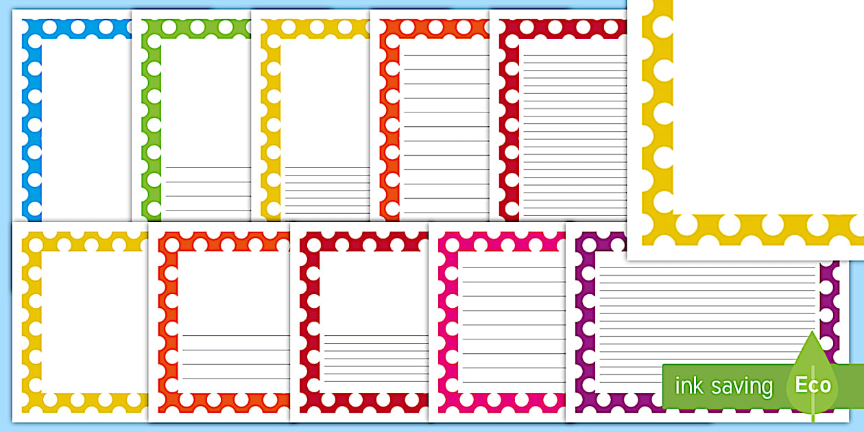 Editable Polka Dot Page Borders (professor feito) - Twinkl