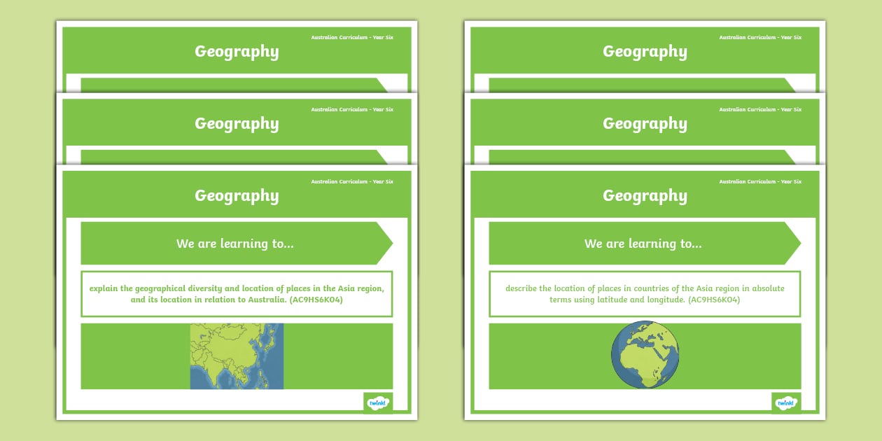Year 6 Australian Geography Content Descriptor Statements Display Pack