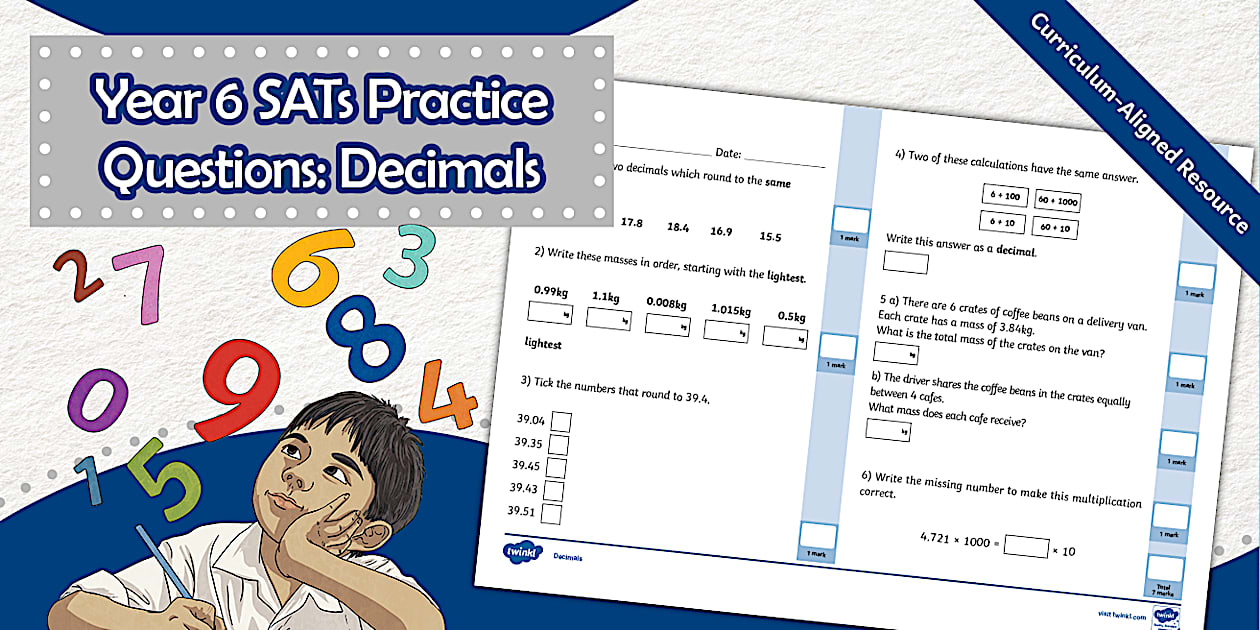 👉 Year 6 SATs Practice Questions: Decimals