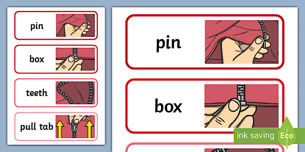 Zip Word Cards (teacher made) - Twinkl