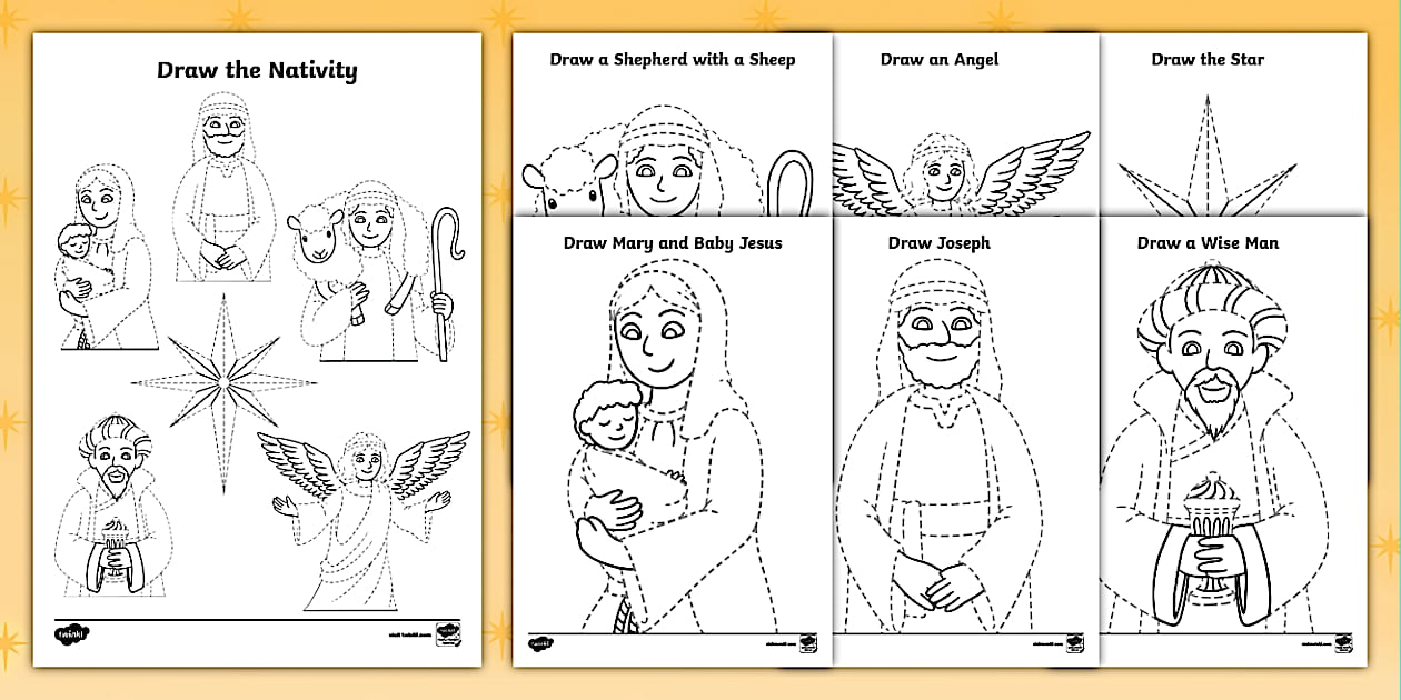 Kindergarten Draw the Nativity Pencil Control Activity Pack | Twinkl