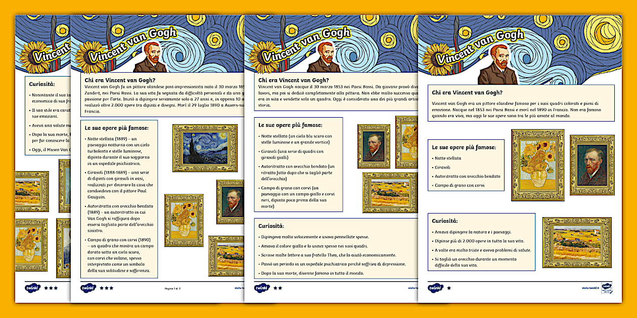 Vincent van Gogh - Fact File differenziato (teacher made)