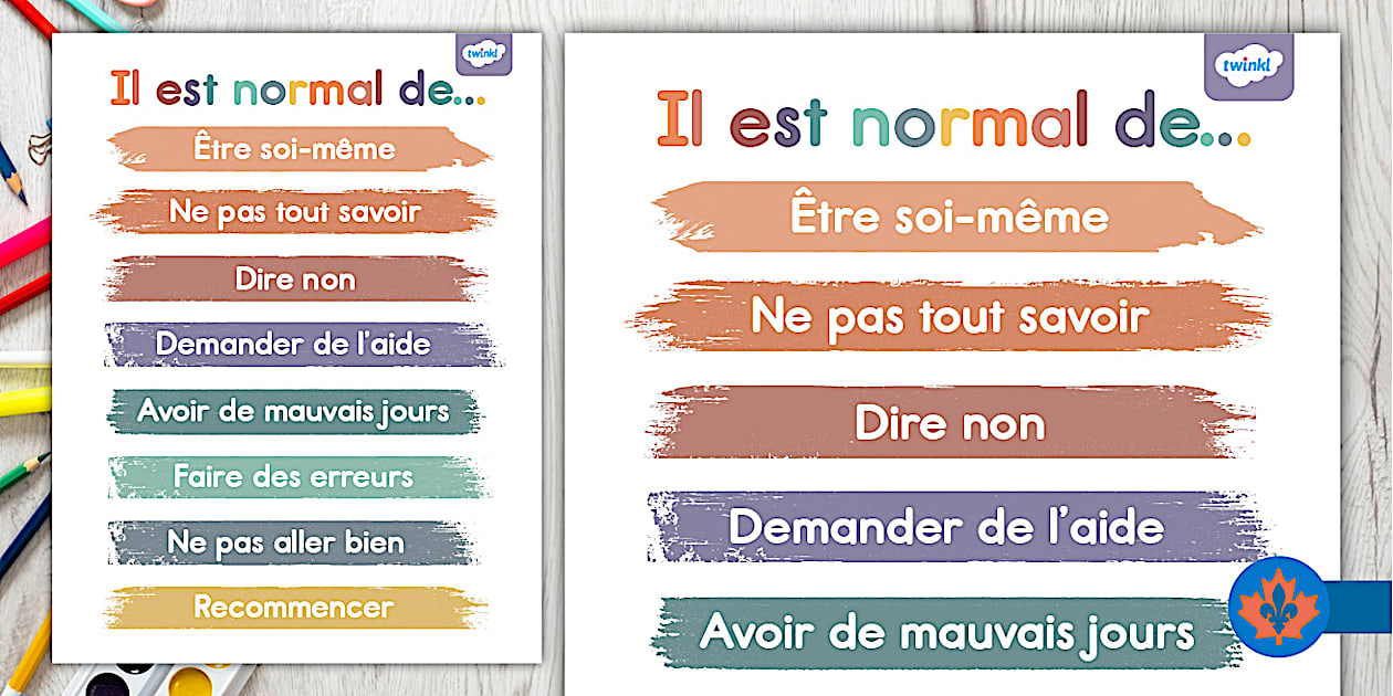 It Is Ok To Positive Affirmations Pastel Colours Poster French
