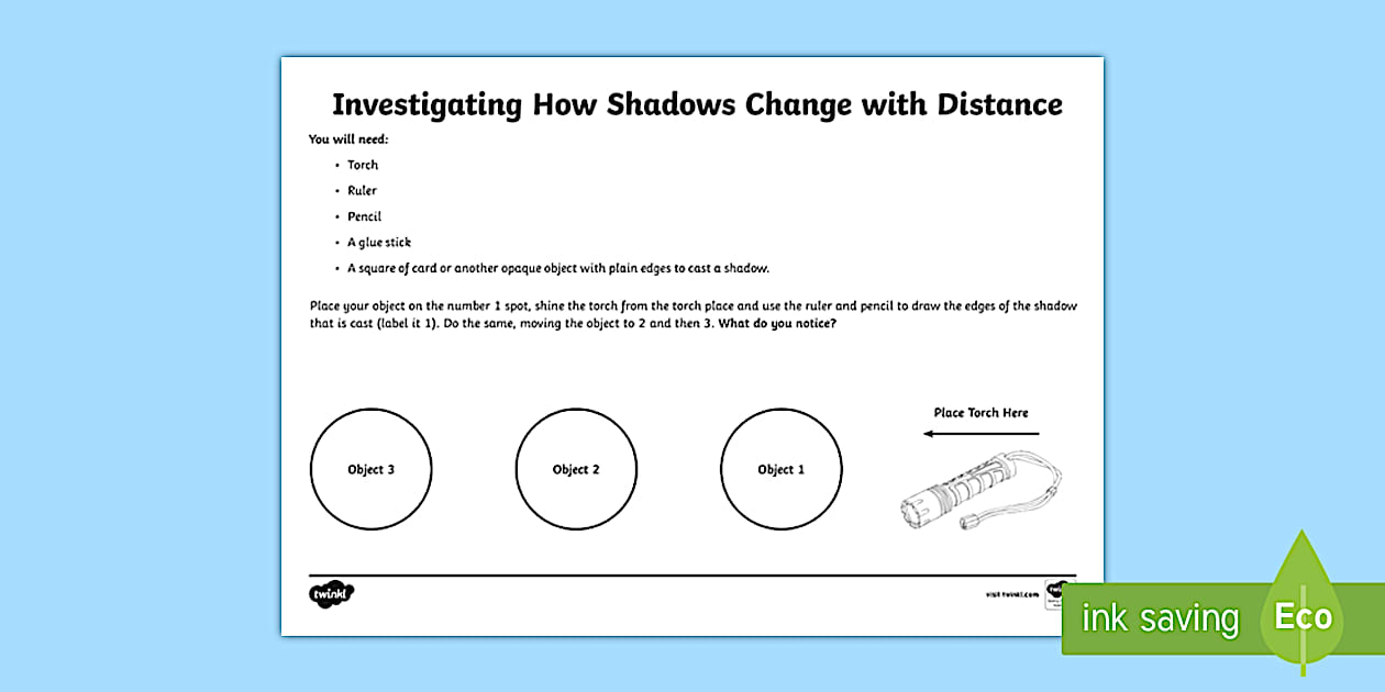 Shadow Investigation Year 6 Worksheet (teacher made)