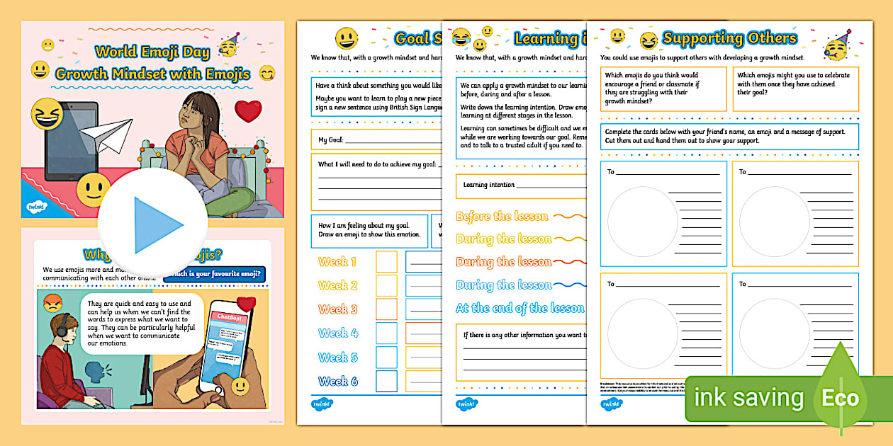 😊 World Emoji Day | Growth Mindset | Growth Emoji Activity