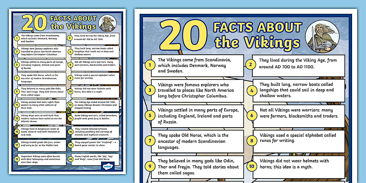20 Facts about the Vikings Poster (teacher made) - Twinkl