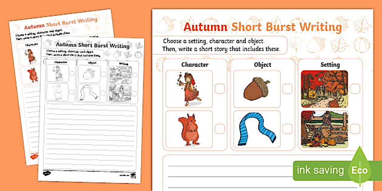 Autumn Short Burst Writing Template (teacher made) - Twinkl