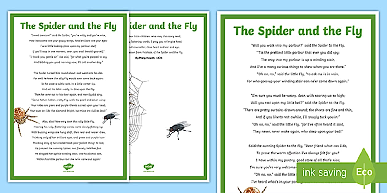 Editable The Spider and the Fly Poem (teacher made) - Twinkl