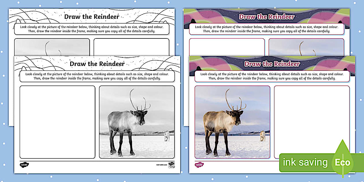 Draw a Reindeer Worksheet (phát triển bởi giáo viên)