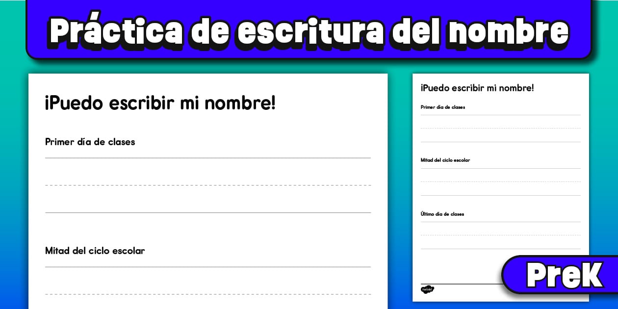 Hoja de práctica progresiva de escritura del nombre