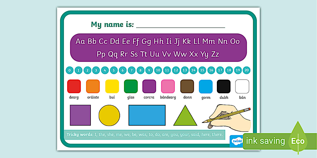 Senior Infants Table Mat