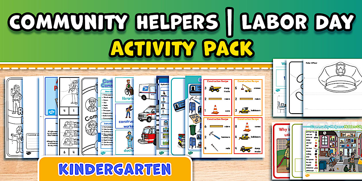 Kindergarten Labor Day Activity Pack