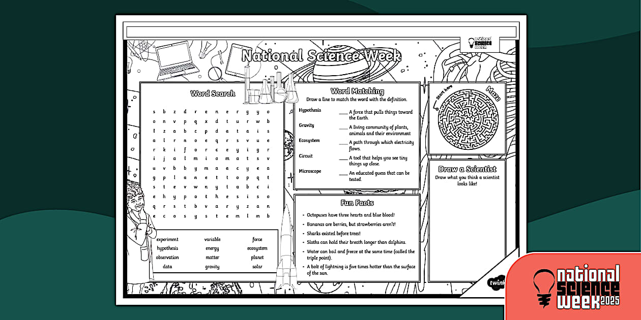 National Science Week Activity Mat (teacher made) - Twinkl