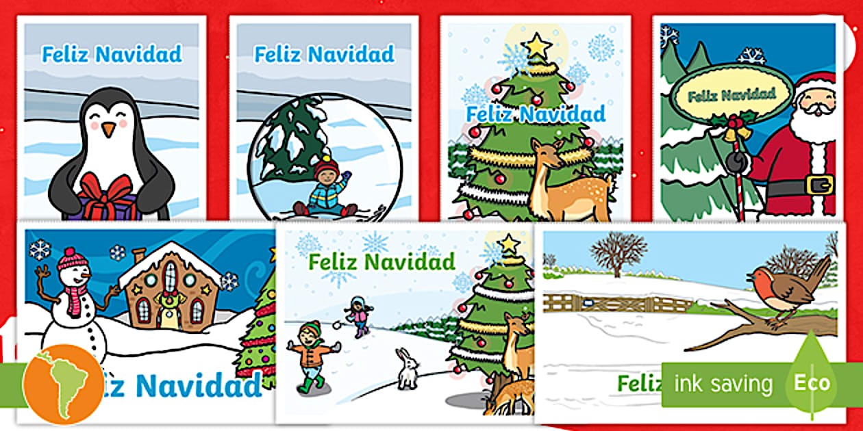 Tarjetas: Feliz Navidad- Guía de trabajo (teacher made)