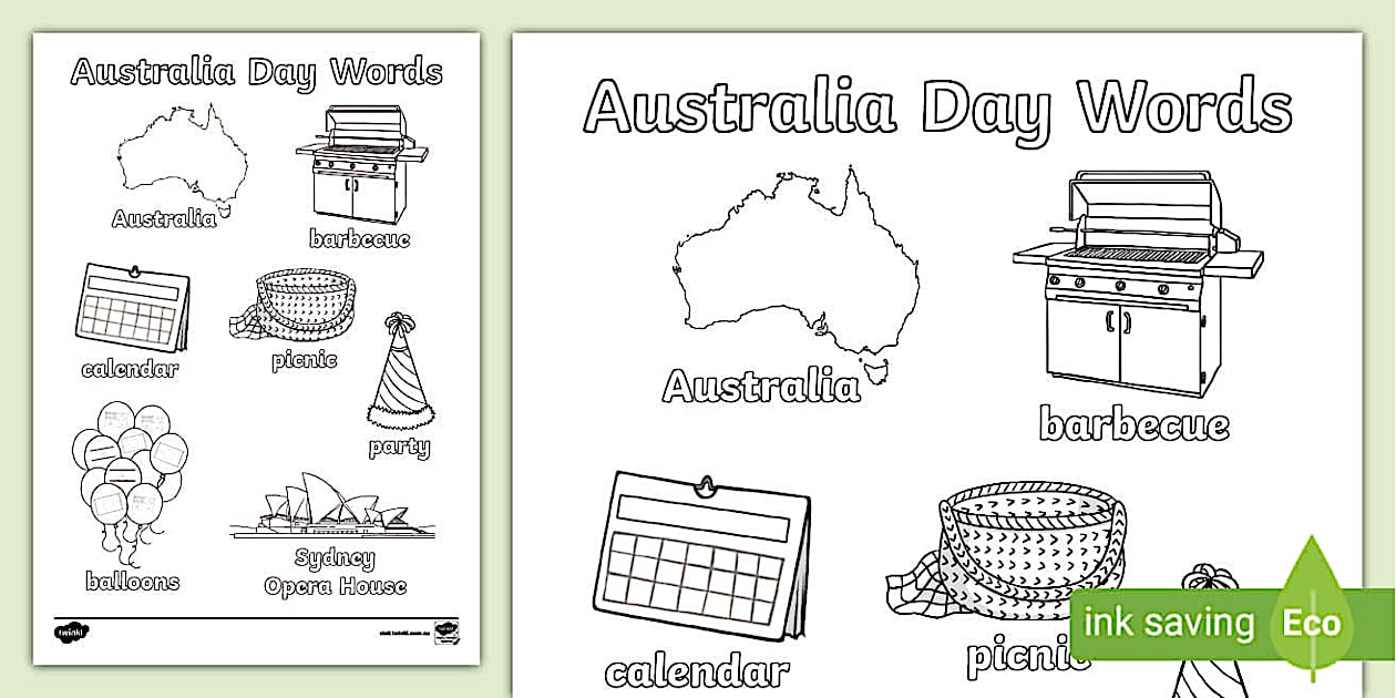 TAS Australia Day Colouring Page (teacher made) - Twinkl