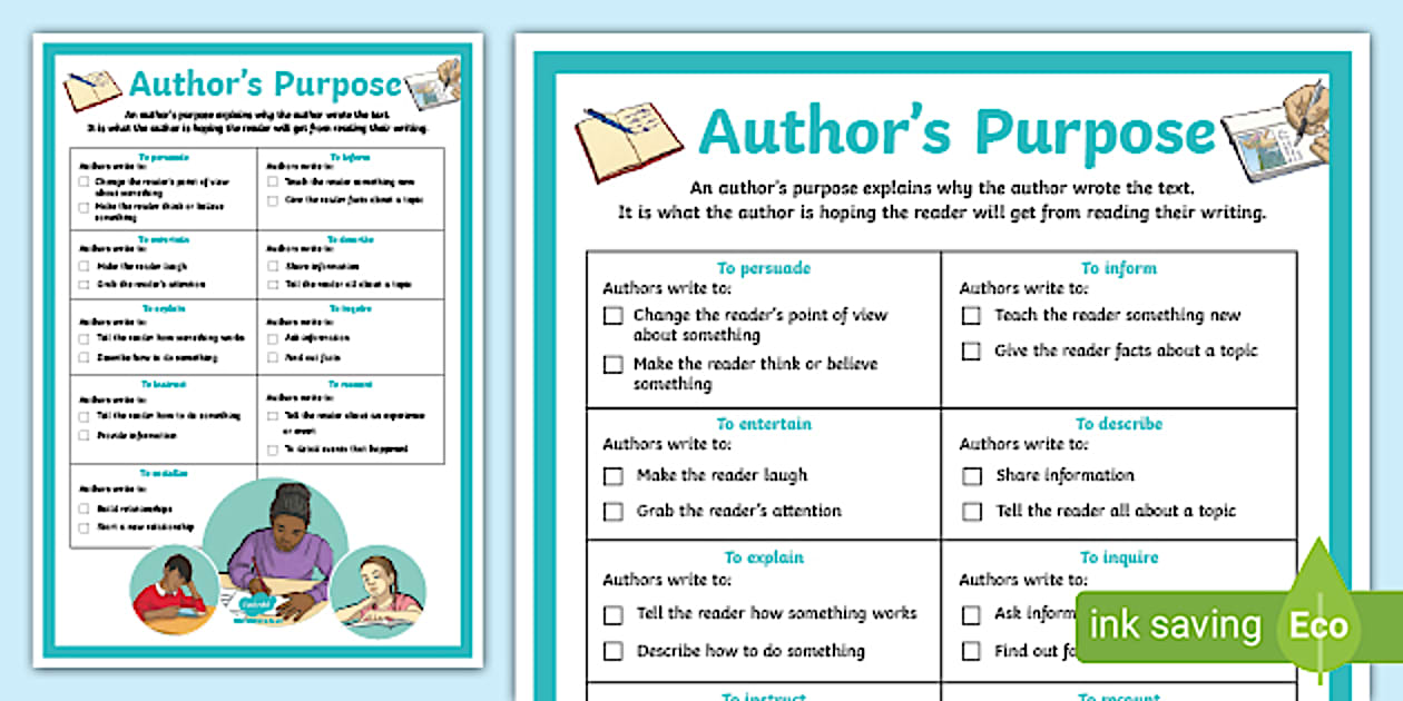 Different Purposes of Writing Poster | Primary Resources