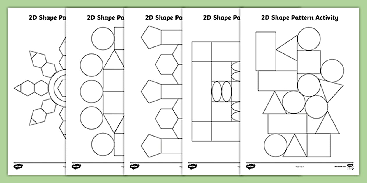 👉 2D Shape Pattern Colouring Maths Activity - Twinkl