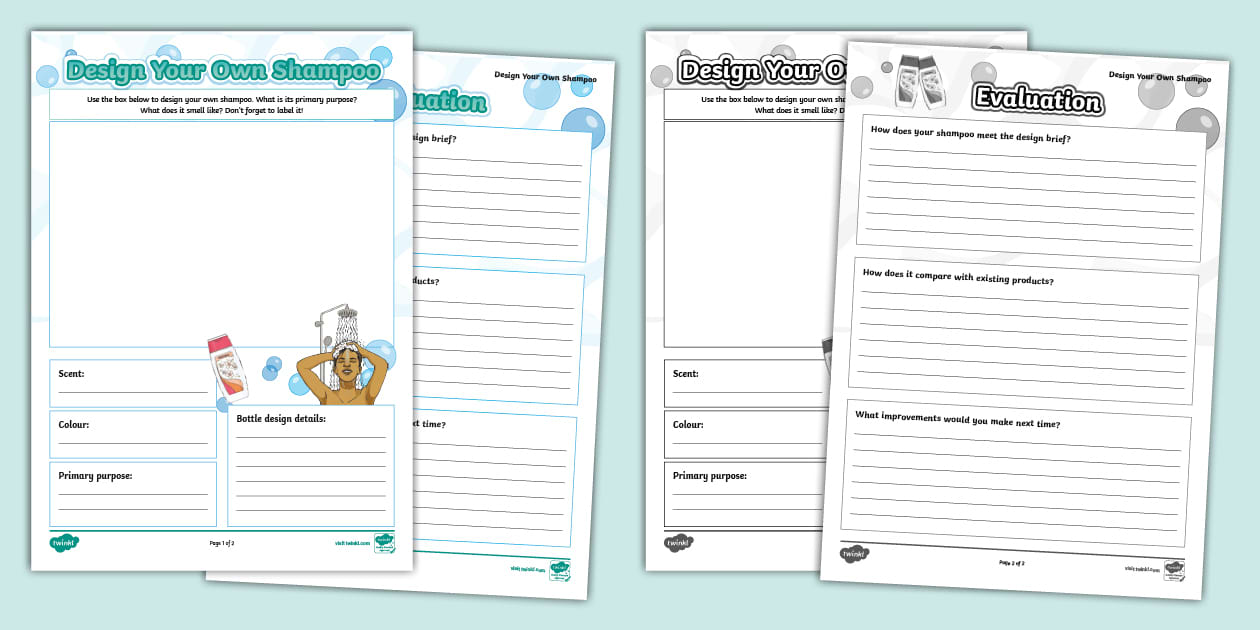 Design Your Own Shampoo Worksheet (teacher made) - Twinkl