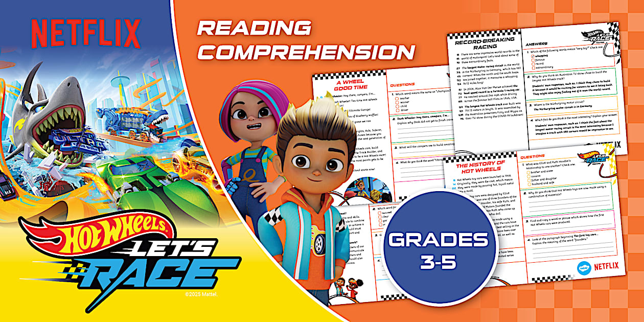 Hot Wheels: 60-Second "Let's Race!" Reading Passages