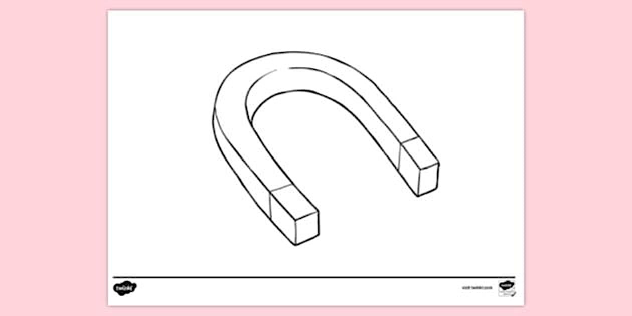 Horseshoe Magnet Colouring Sheet | Colouring Sheets - Twinkl