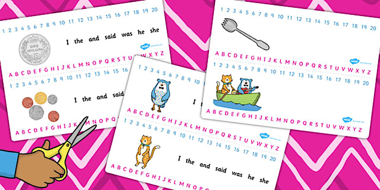 Editable The Owl and The Pussycat Combined Number and Alphabet Strips