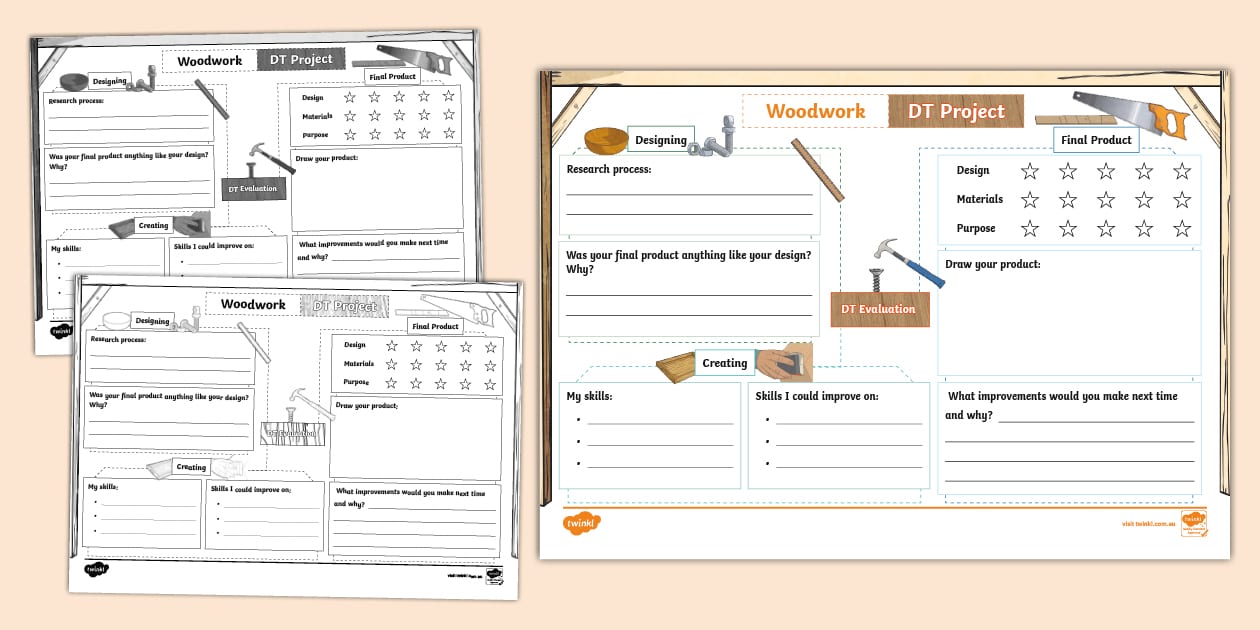 Woodwork DT Evaluation Mind Map (teacher made) - Twinkl
