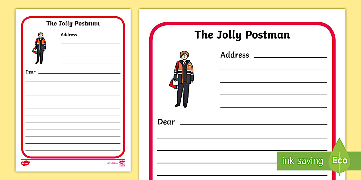 The Jolly Postman Letter Writing Templates - EYLF - English