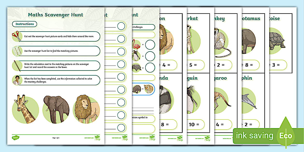 👉 LKS2 Maths Scavenger Hunt Activity Sheets - Twinkl