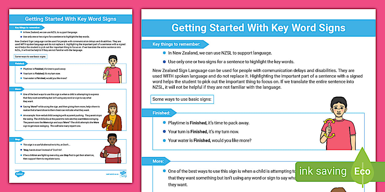 Getting Started With Key Word Signs Guide (Teacher-Made)