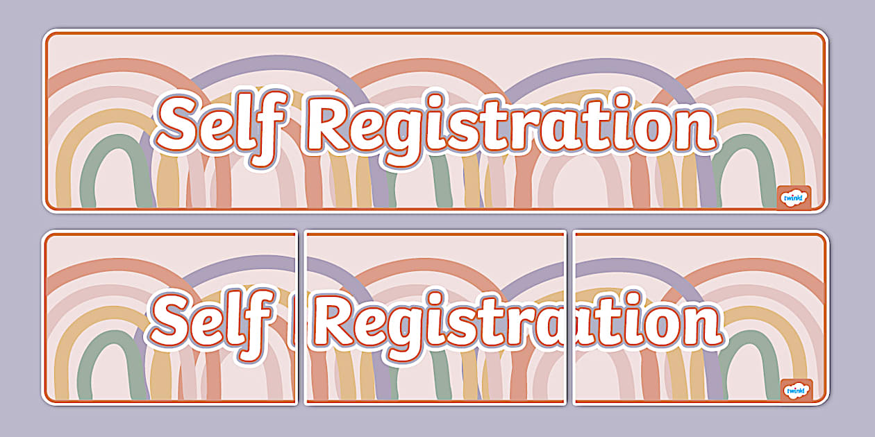 Muted Rainbow Themed Self Registration Display Banner
