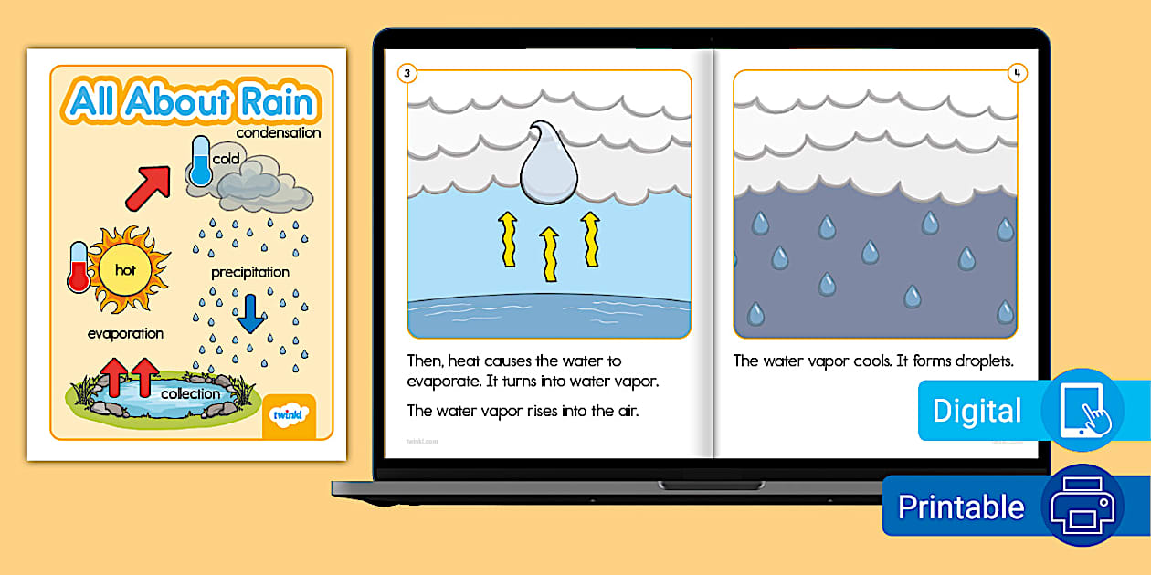 All About Rain Emergent Reader eBook (teacher made) - Twinkl