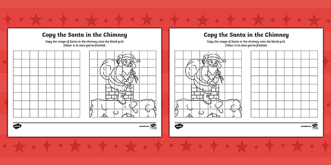 Copy Santa in the Chimney Worksheet - Twinkl