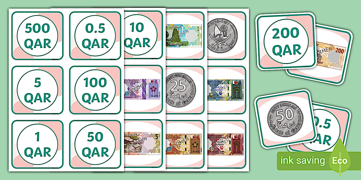 Qatari Money Matching Cards (teacher made) - Twinkl